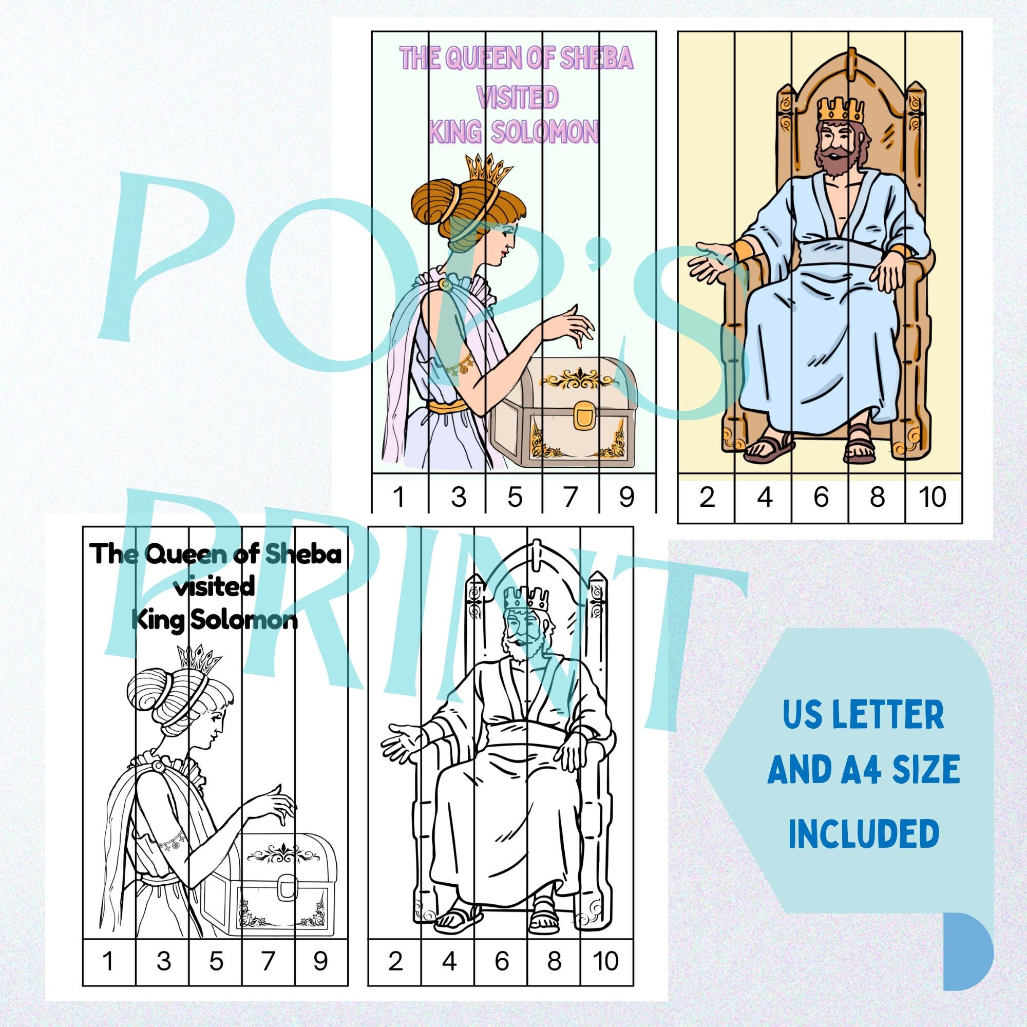 Queen of Sheba & King Solomon Agamograph Craft - Sunday School Bible ...