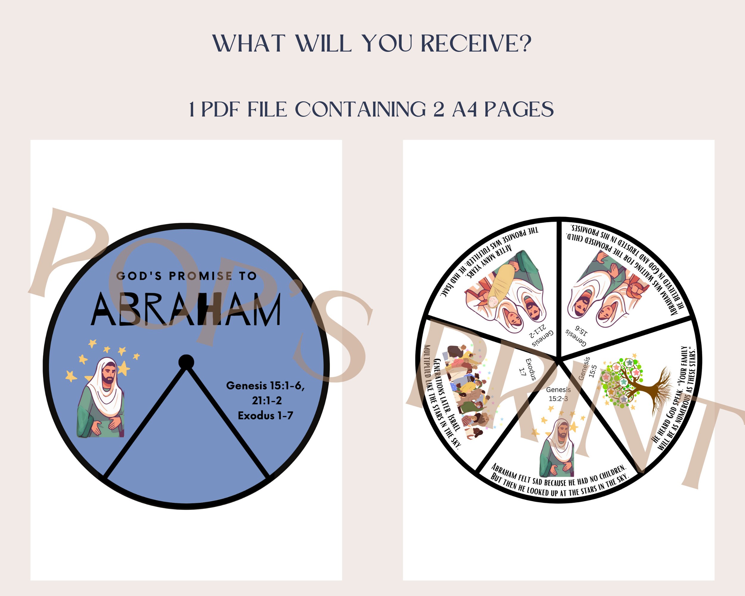 God's Promise to Abraham Spinner Wheel | Abraham Craft | Sunday School ...
