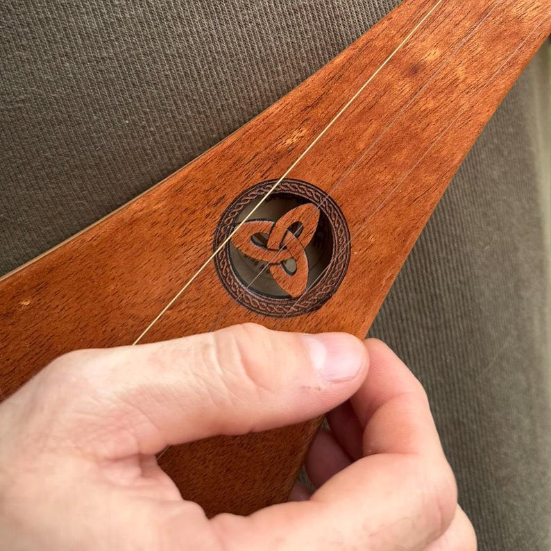 Custom Pixie Lute - Mahogany Top Handmade 3-string Dulcimer Chord Stick ...