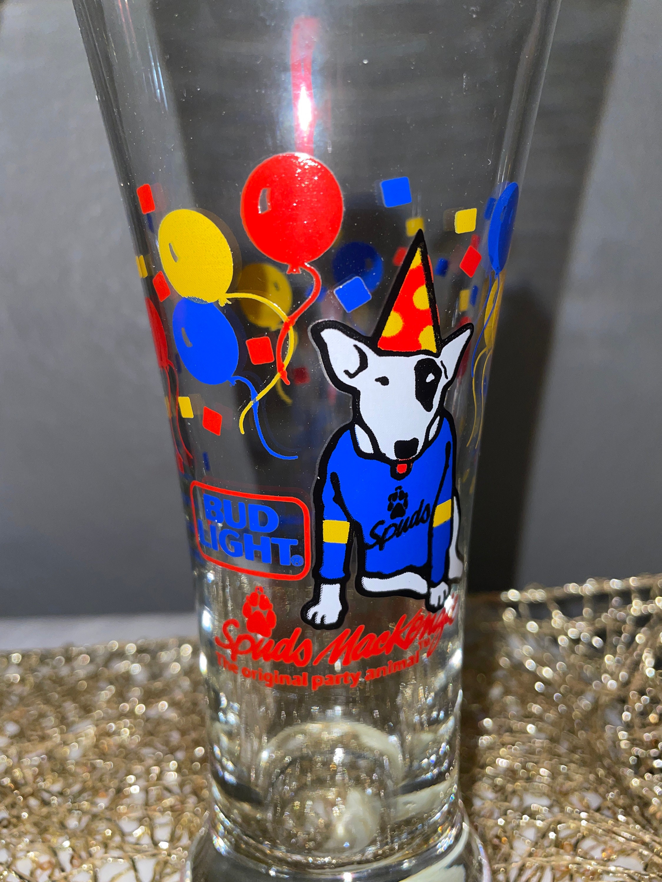 1987 Spuds Mackenzie With Balloons Bud Light Beer Glasses Set of 4 - Etsy