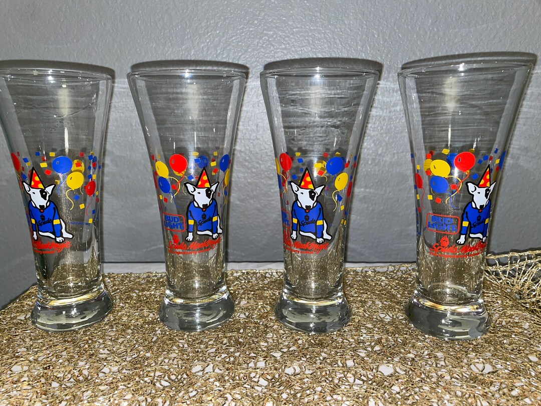 1987 Spuds Mackenzie With Balloons Bud Light Beer Glasses Set of 4 - Etsy