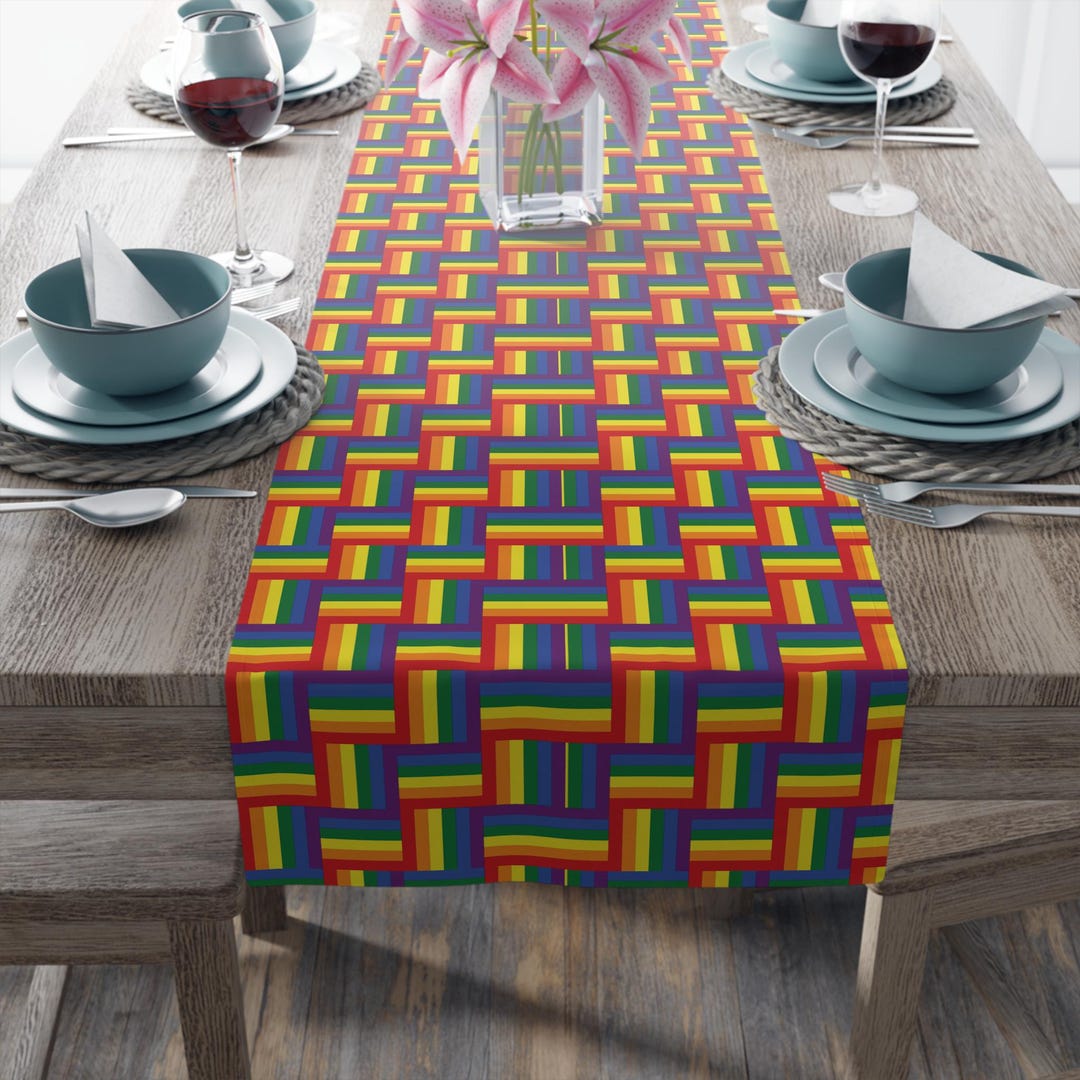 Rainbow Pride Table Runner, LGBTQ Decor, Gay Pride Flag Colors, Pride ...