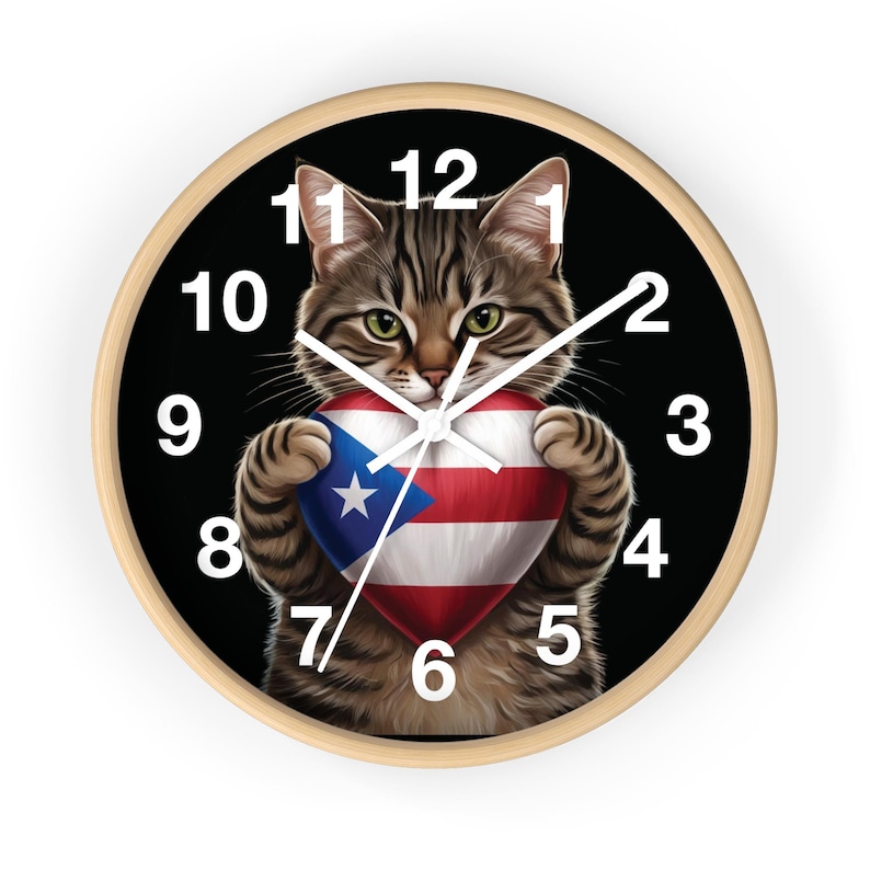 Puerto Rican Cat Wall Clock, Tropical Home Decor, Caribbean Gift ...