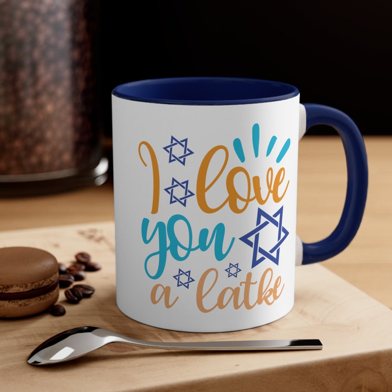I Love You A Latke Holiday Hanukkah Gift Accent Coffee Mug, 11oz - Etsy