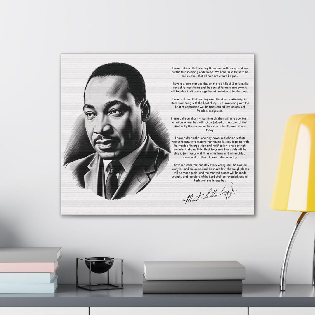 Canvas Stretched, MLK Day Inspirational Quote Dream Like King, Black ...