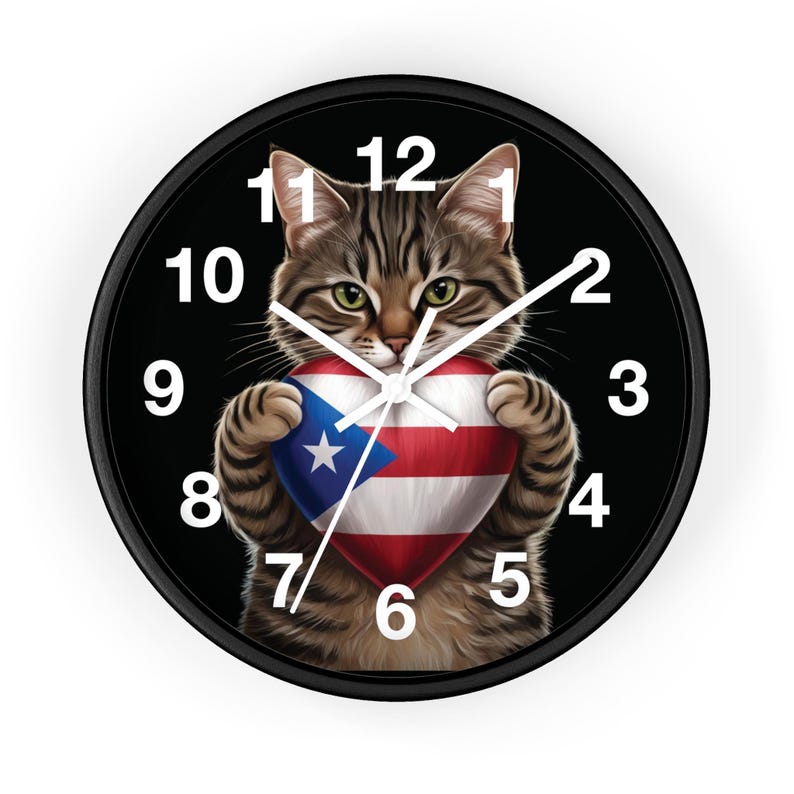 Puerto Rican Cat Wall Clock, Tropical Home Decor, Caribbean Gift ...