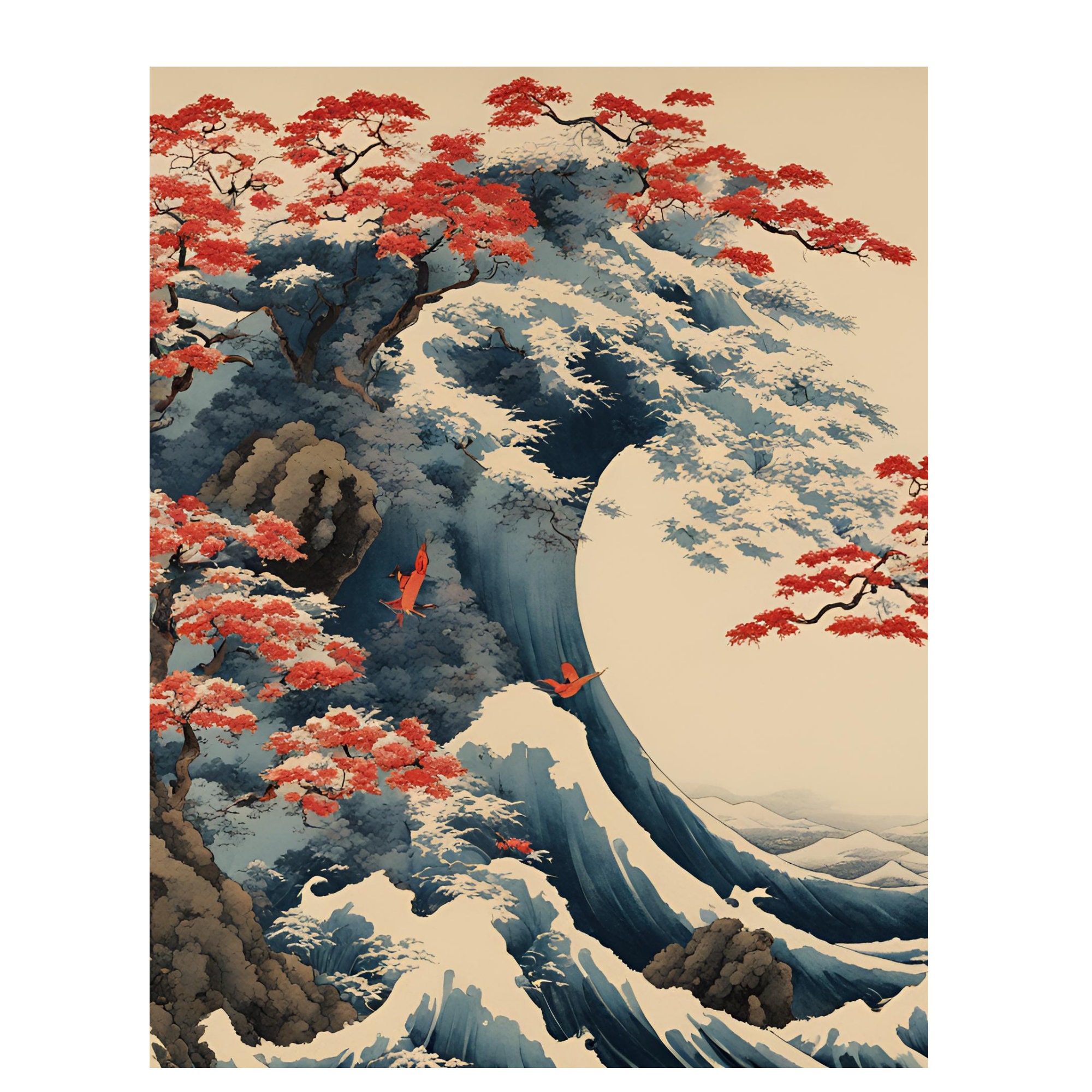 Digital Art Print-sakura Blossom Wall Art-printable Japan Nature ...