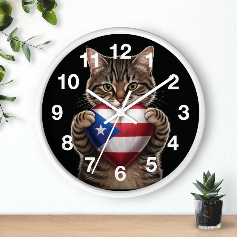 Puerto Rican Cat Wall Clock, Tropical Home Decor, Caribbean Gift ...