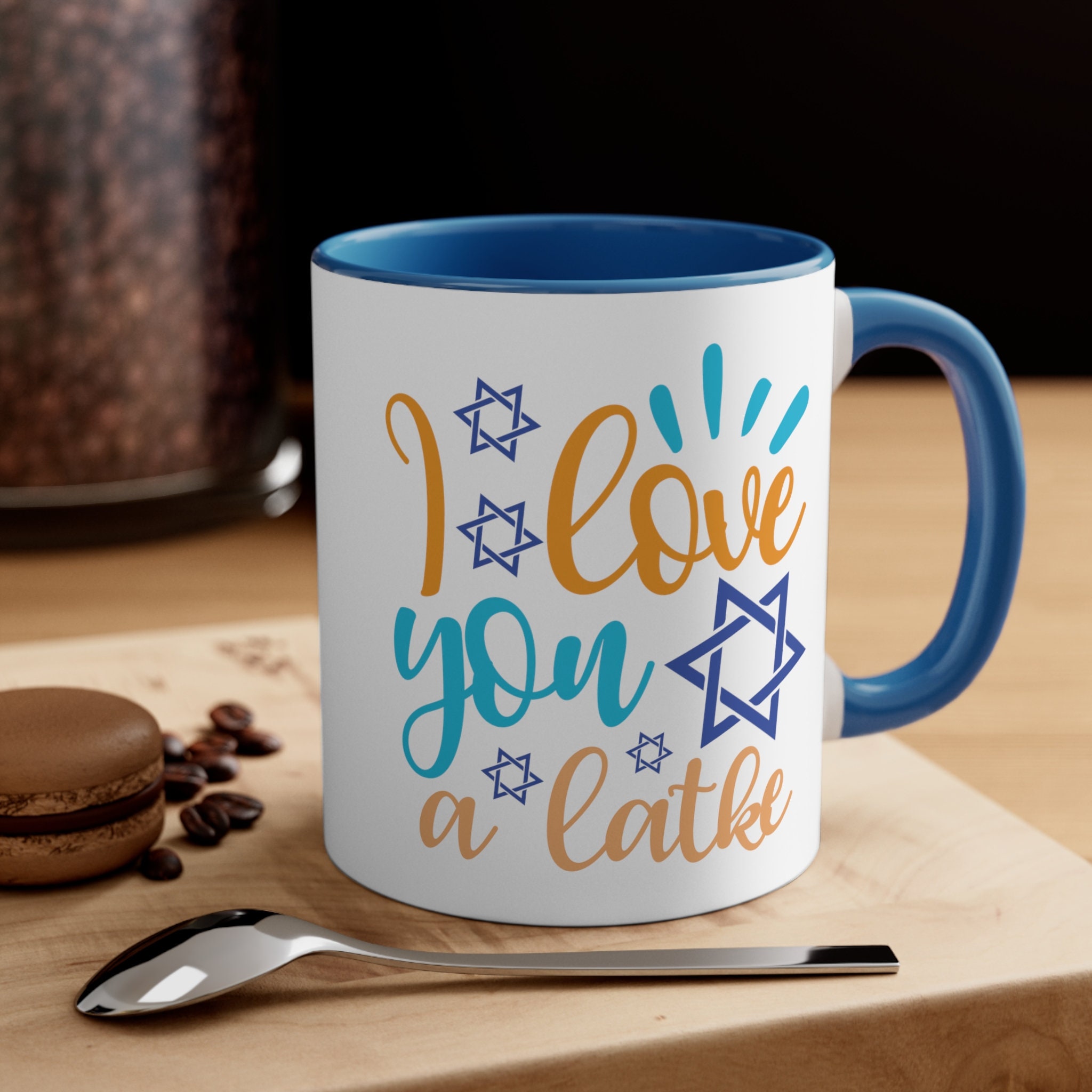 I Love You A Latke Holiday Hanukkah Gift Accent Coffee Mug, 11oz - Etsy