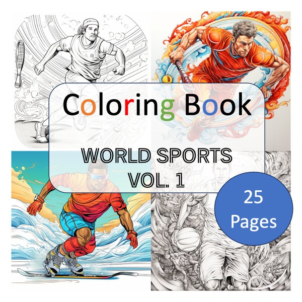 Sports Coloring Book - Etsy
