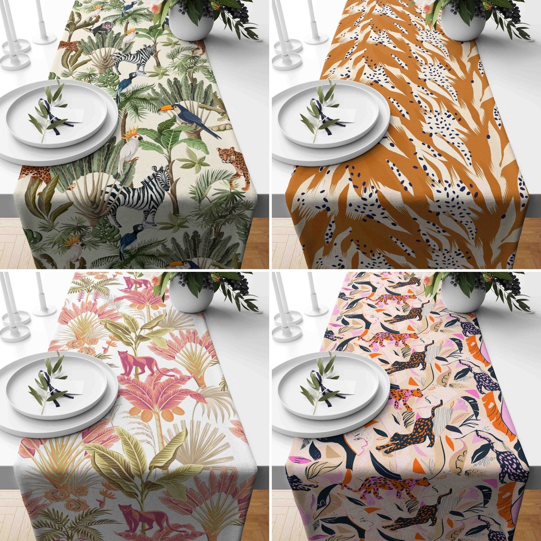 African Table Runner, Dining Runner, Safari Table Decor, Boho Table ...