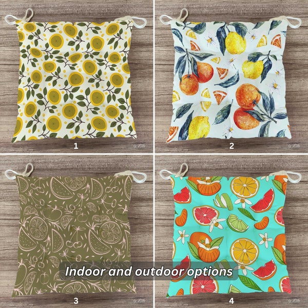 Lemon Print Outdoor Seat Cushions - Etsy