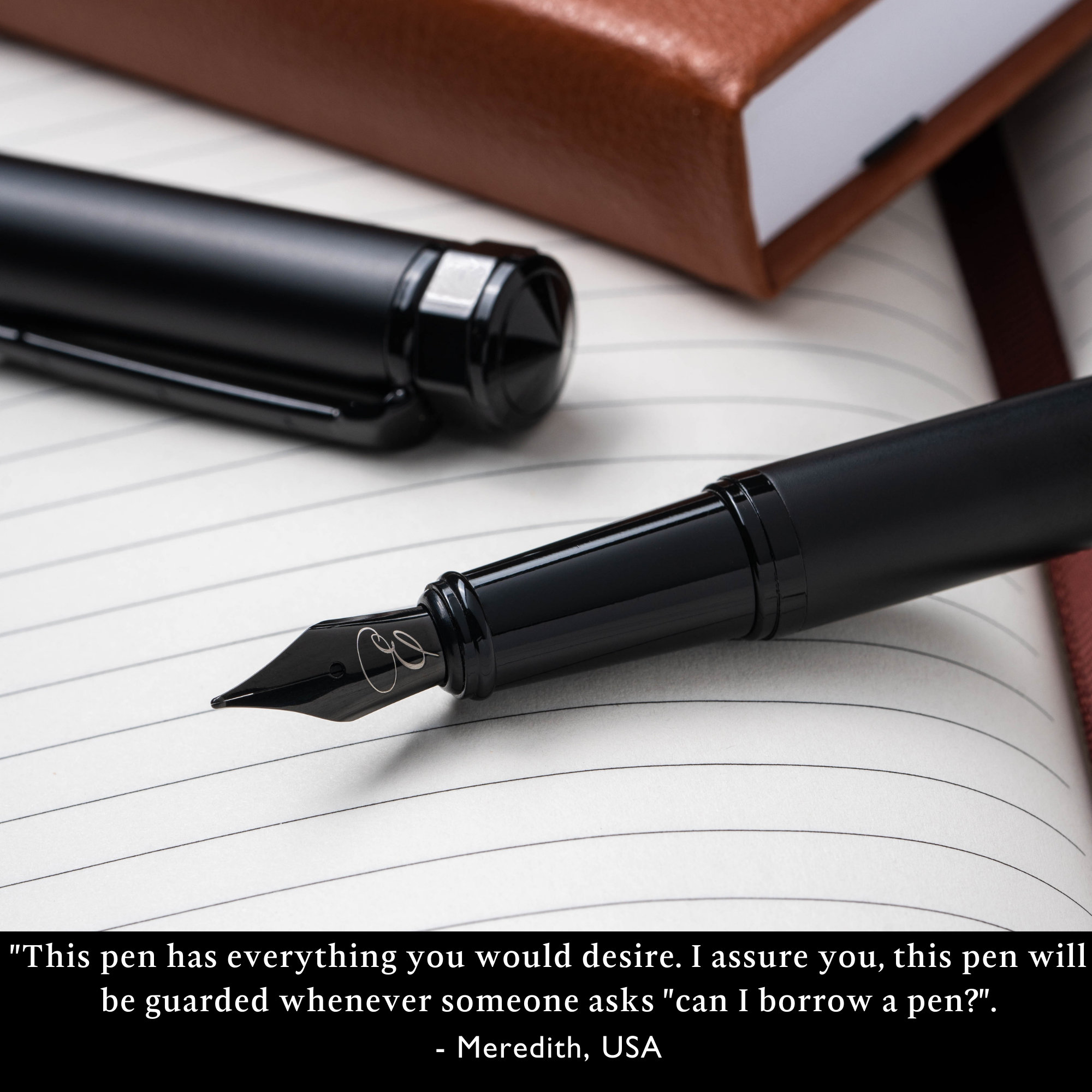 Ellington Pens Stealth Black Luxury Fountain Pen Smooth - Etsy