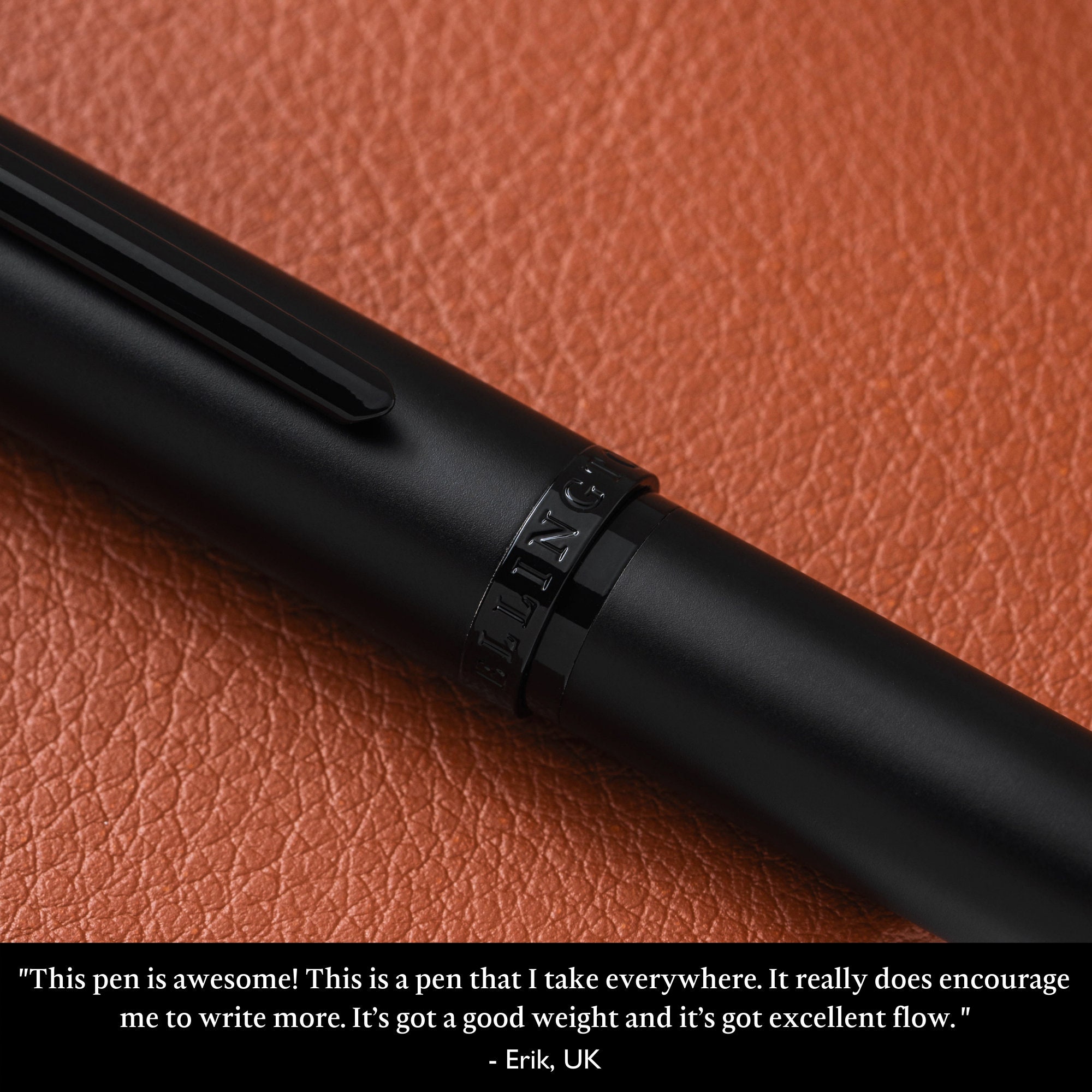 Ellington Pens Stealth Black Luxury Fountain Pen Smooth - Etsy