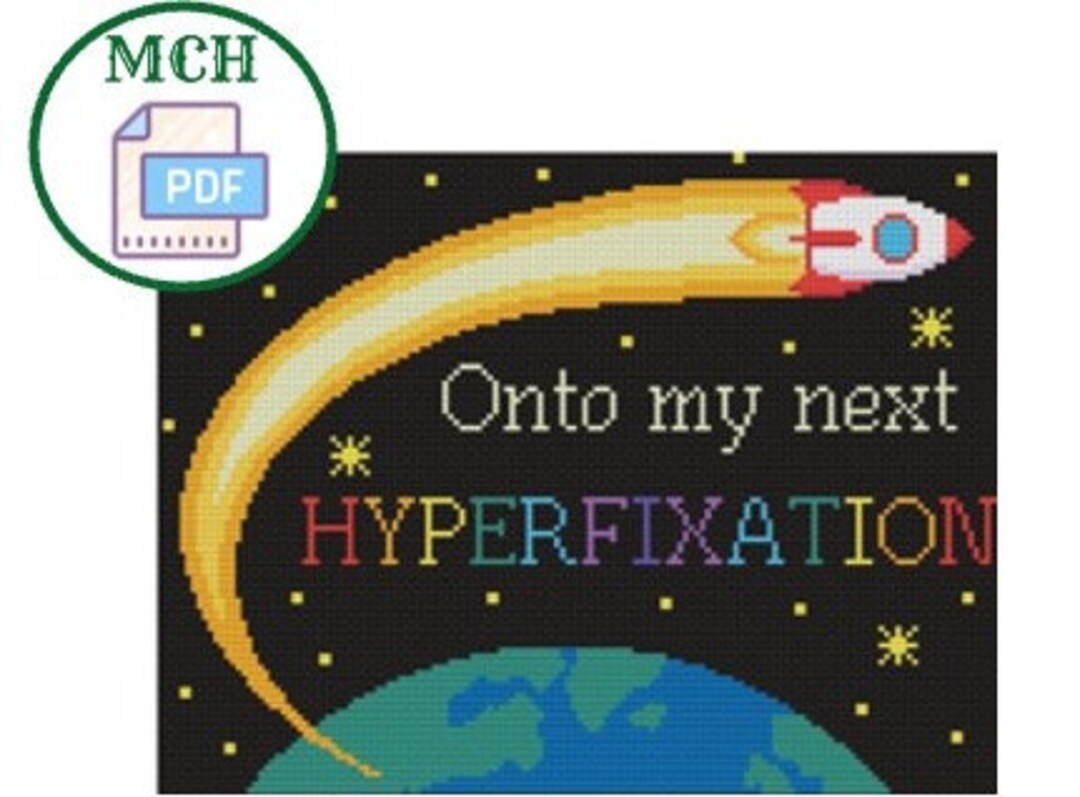 Onto My Next Hyperfixation Cross Stitch, Funny Cross Stitch, ADHD ...