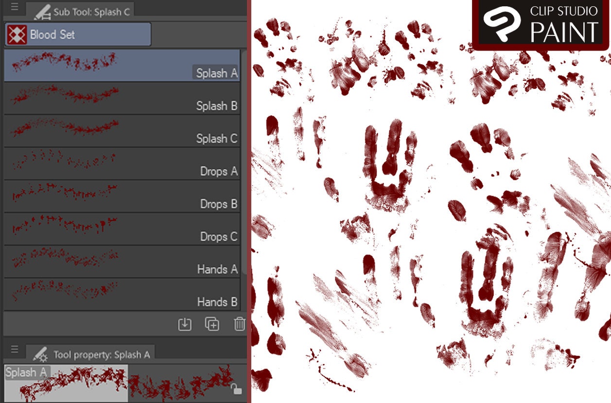 Anime Blood Brush Pack for Clip Studio Paint, Blood Brush Clip Studio ...