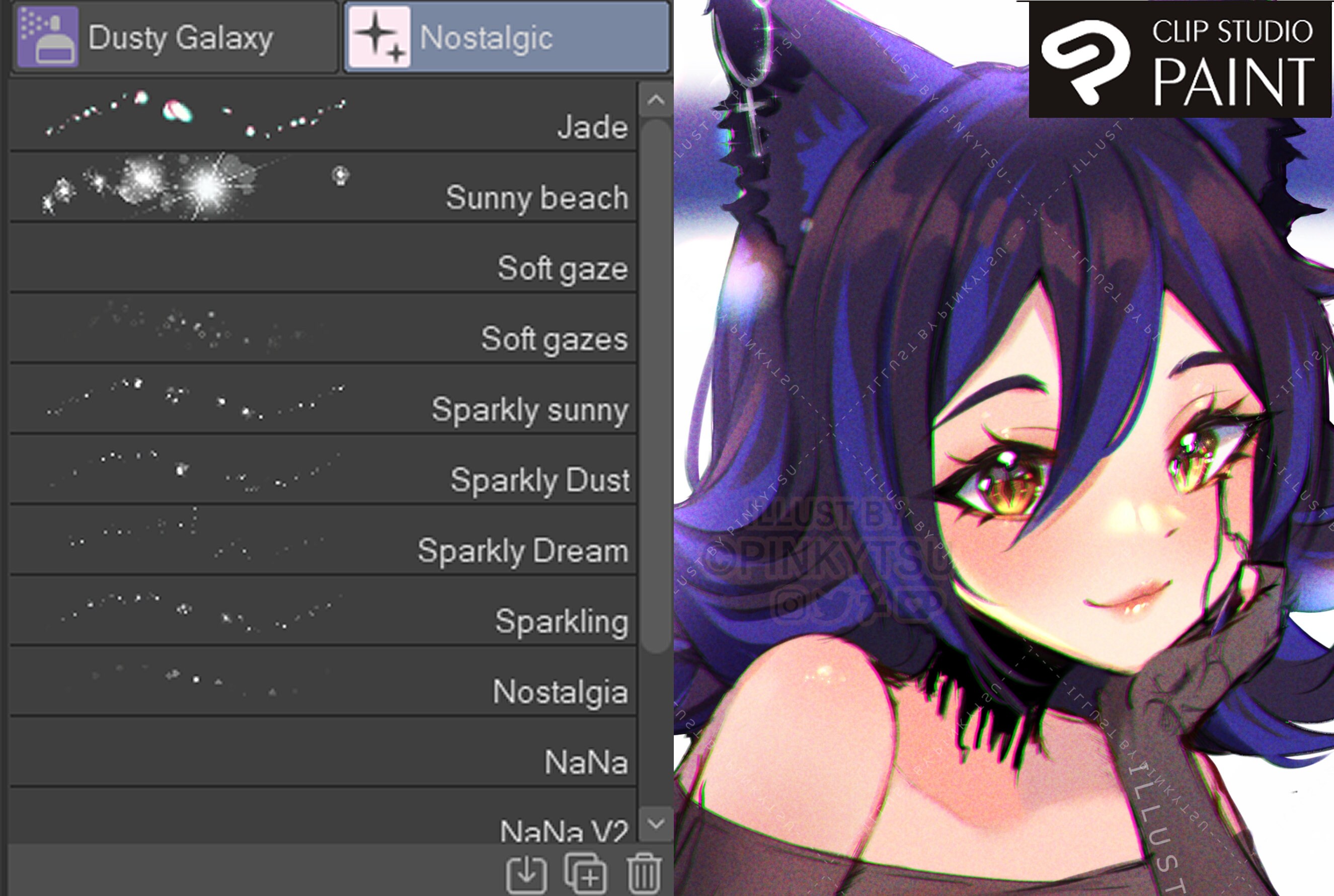 Glitter Brushes, Galaxy Brushes for Clip Studio, Sparkle Brush, Sparkling Brushes Bundle, Clip ...