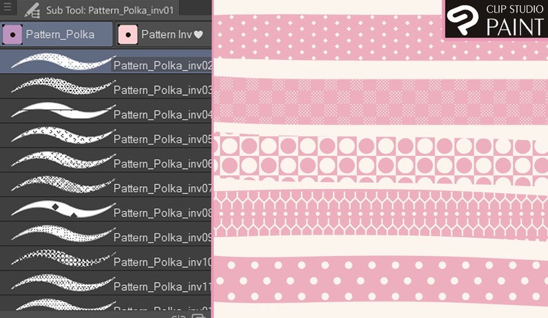 Manga Polka Dot Brushes: Clip Studio Paint Pattern Brush (digital Brush ...