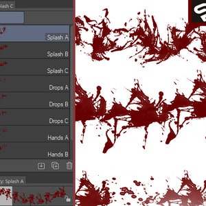 Anime Blood Brush Pack for Clip Studio Paint, Blood Brush Clip Studio ...