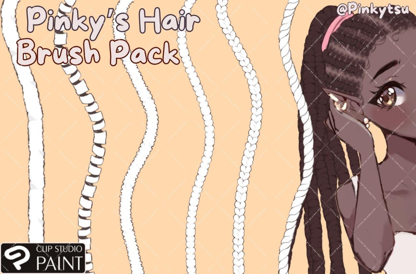 Clip Studio Paint Hair Brush Pack: Braid, Afro, Locks (digital Download ...