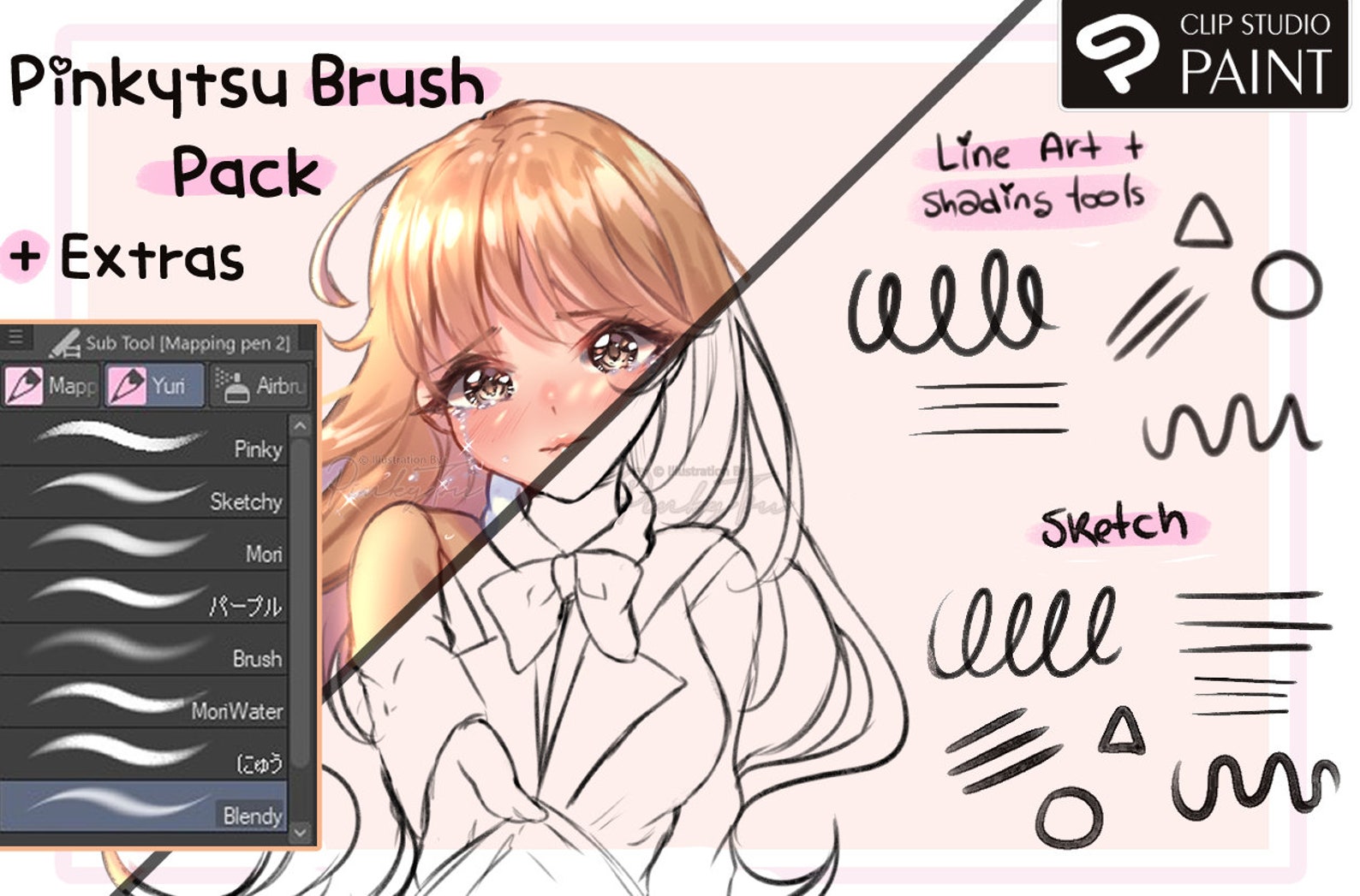 Clip Studio Paint Brushes, Anime Brushs Pack, Brush Bundle Pack, Anime ...