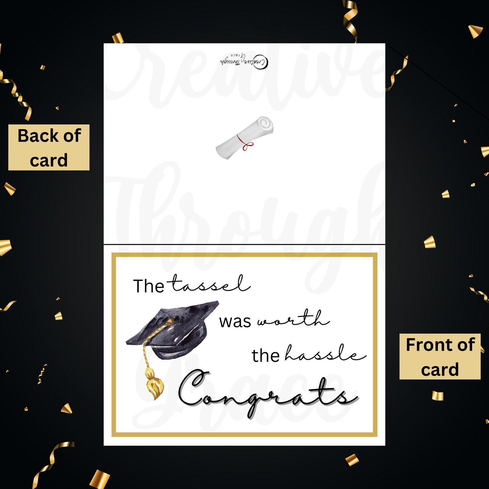Printable Graduation Card, Class of 2024, Congrats Graduate, Folding ...