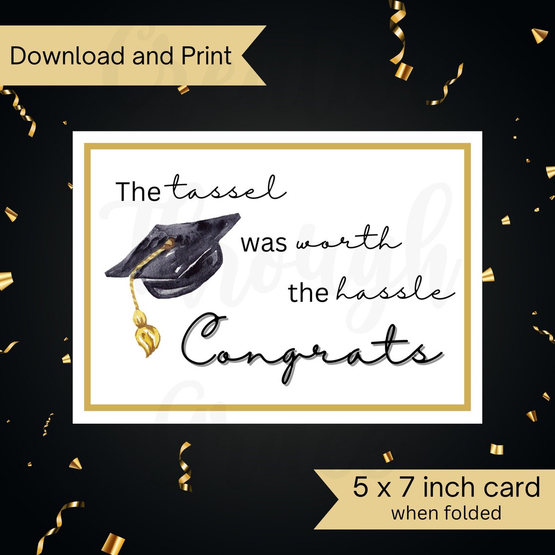 Printable Graduation Card, Class of 2024, Congrats Graduate, Folding ...