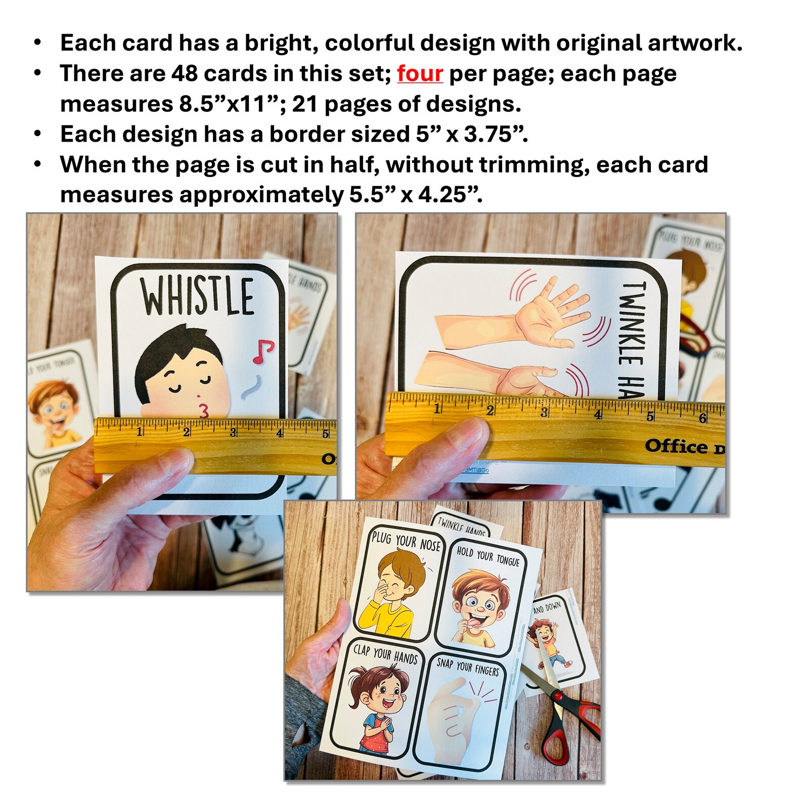 LDS Fun "ways to Sing" Primary Singing Time 4 Cards per Page, Printable ...