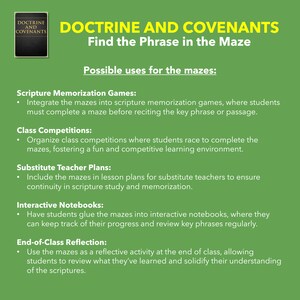 LDS D&C MEDIUM Mazes, Doctrine and Covenants Doctrinal Mastery, Full ...