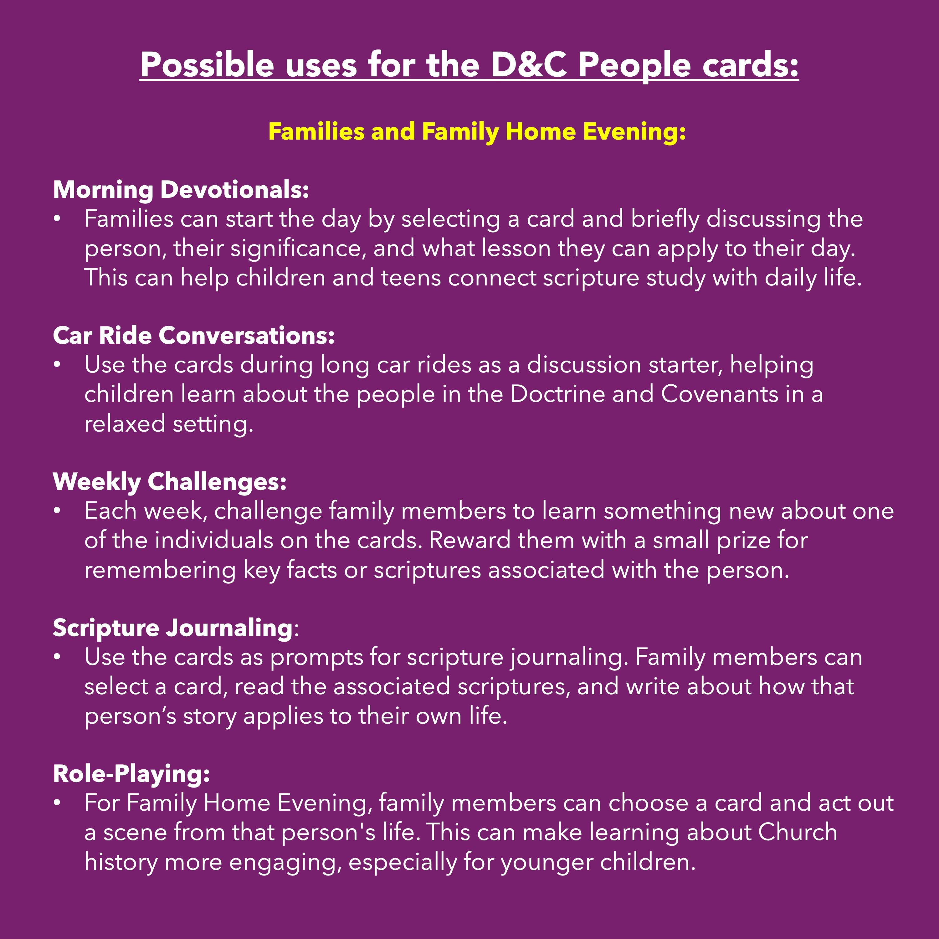 LDS D&C People Cards, 3 Sizes, Digital Download, Printable, Primary ...