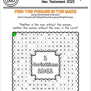 24 MAZES Full Page 2023 Doctrinal Mastery New Testament Printable Learn ...