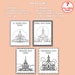 Set #4 LDS Utah Temples, WITH Borders, 7 Coloring Pages, Full-page Hand ...