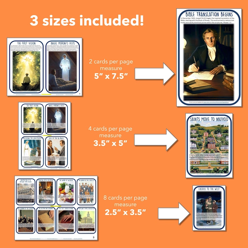 LDS D&C Events Cards, 3 Sizes, Digital Download, Printable, Primary ...