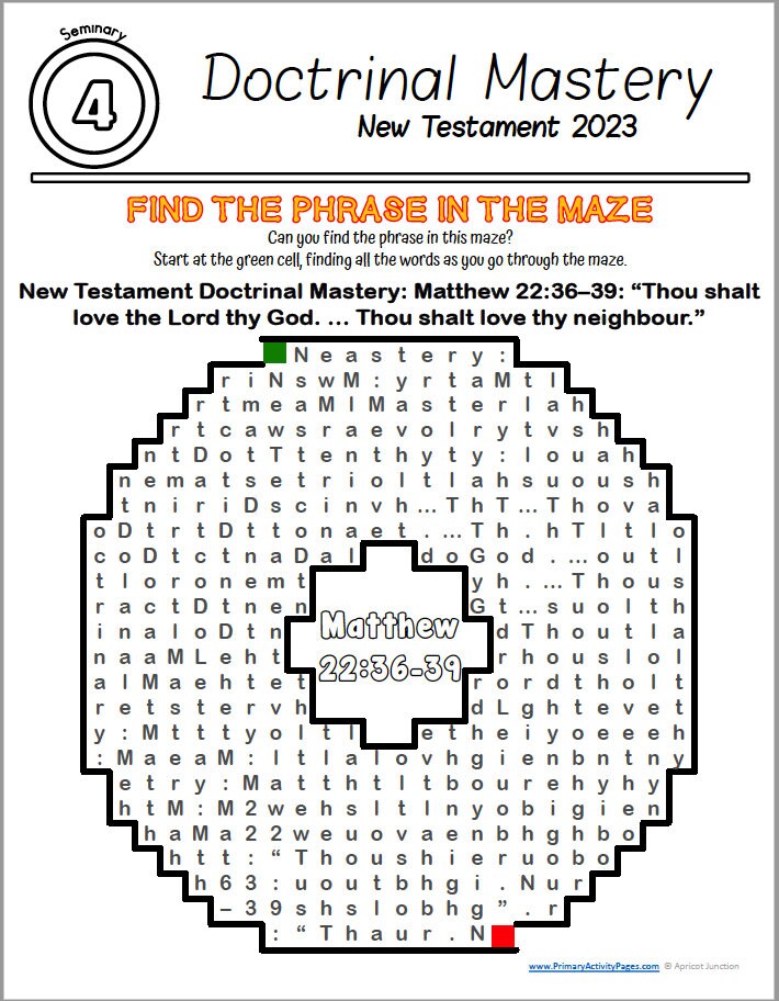 HARD MAZES 24 Pages 2023 Doctrinal Mastery New Testament Printable ...