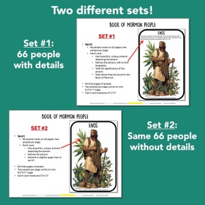LDS Book of Mormon People Cards, 3 Sizes, Digital Download, Printable ...