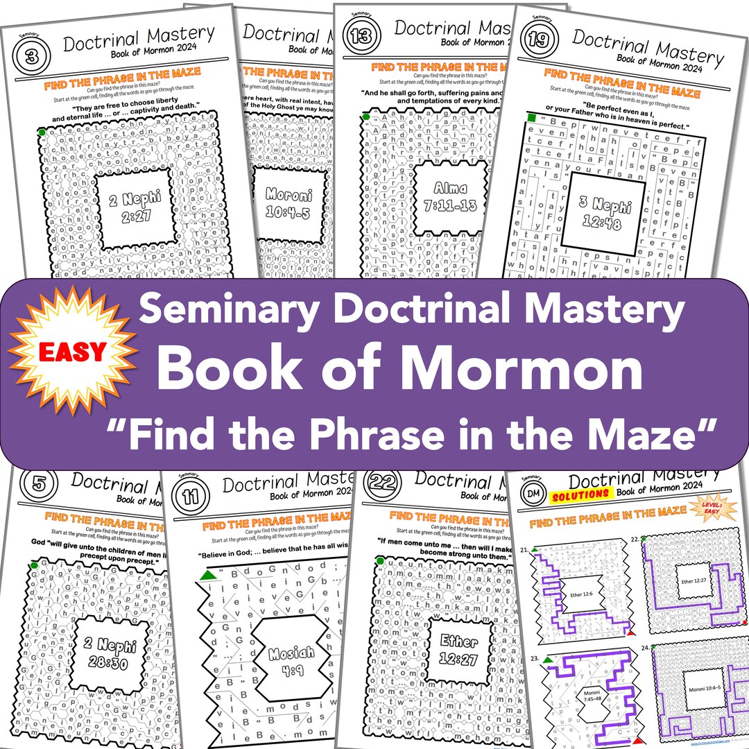MAZES 24 Full Page 2024 Doctrinal Mastery Book of Mormon Printable ...