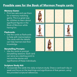 LDS Book of Mormon People Cards, 3 Sizes, Digital Download, Printable ...