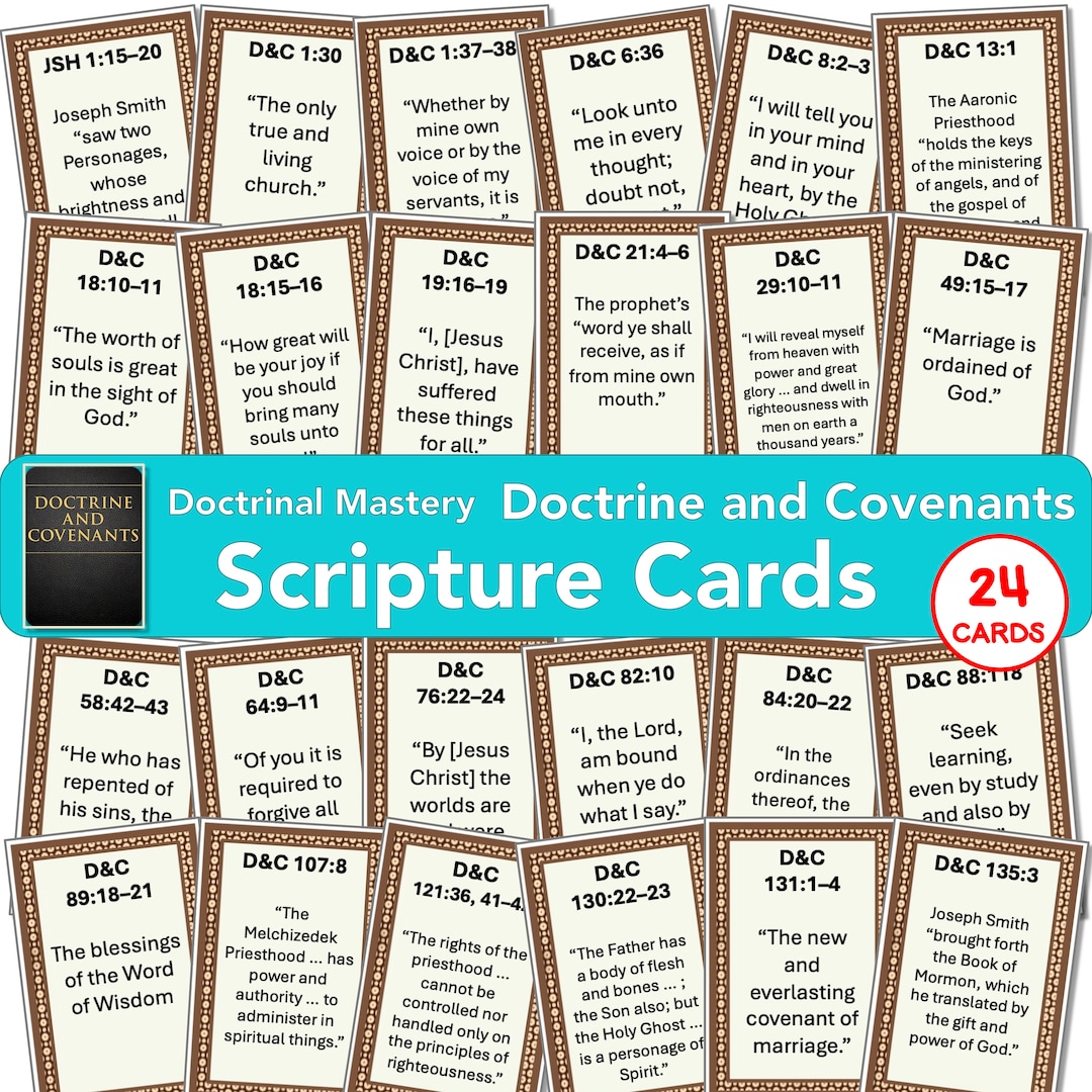 LDS Doctrine and Covenants, Seminary Doctrinal Mastery Scripture Passages and Key Phrases, 3x2 ...