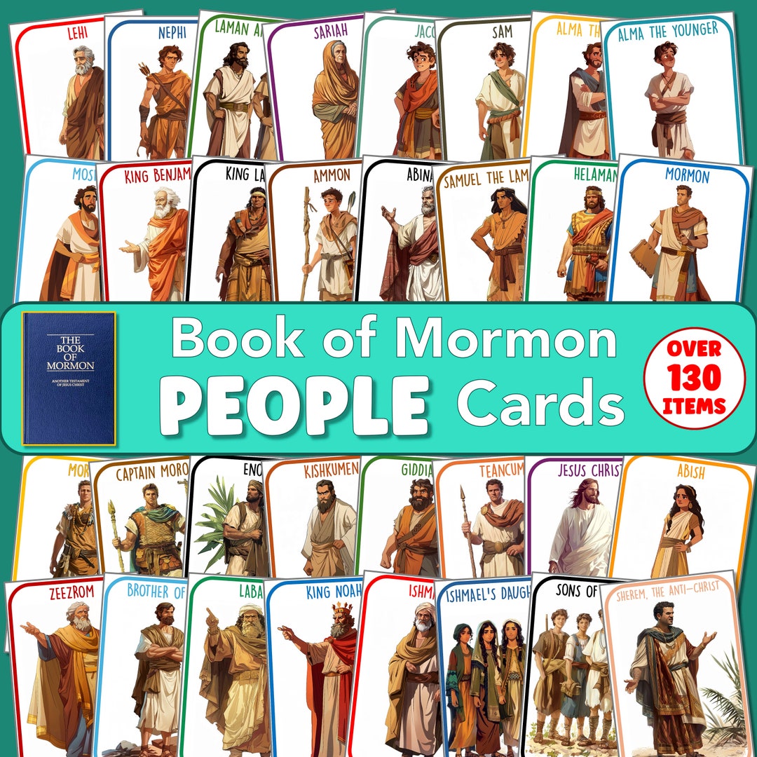 LDS Book of Mormon People Cards, 3 Sizes, Digital Download, Printable ...