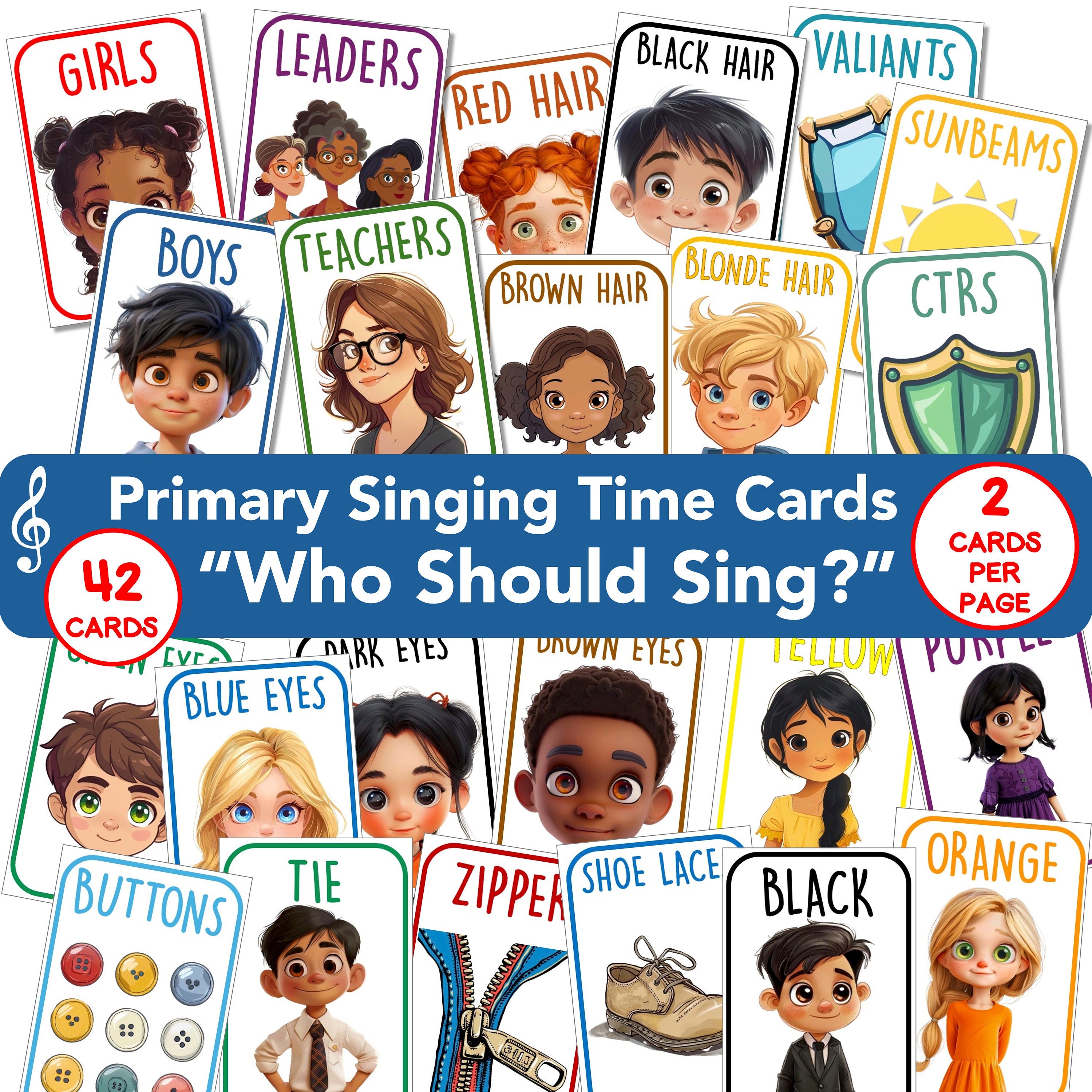 LDS Primary Singing Time "who Should Sing?" 2 Cards per Page, Printable ...