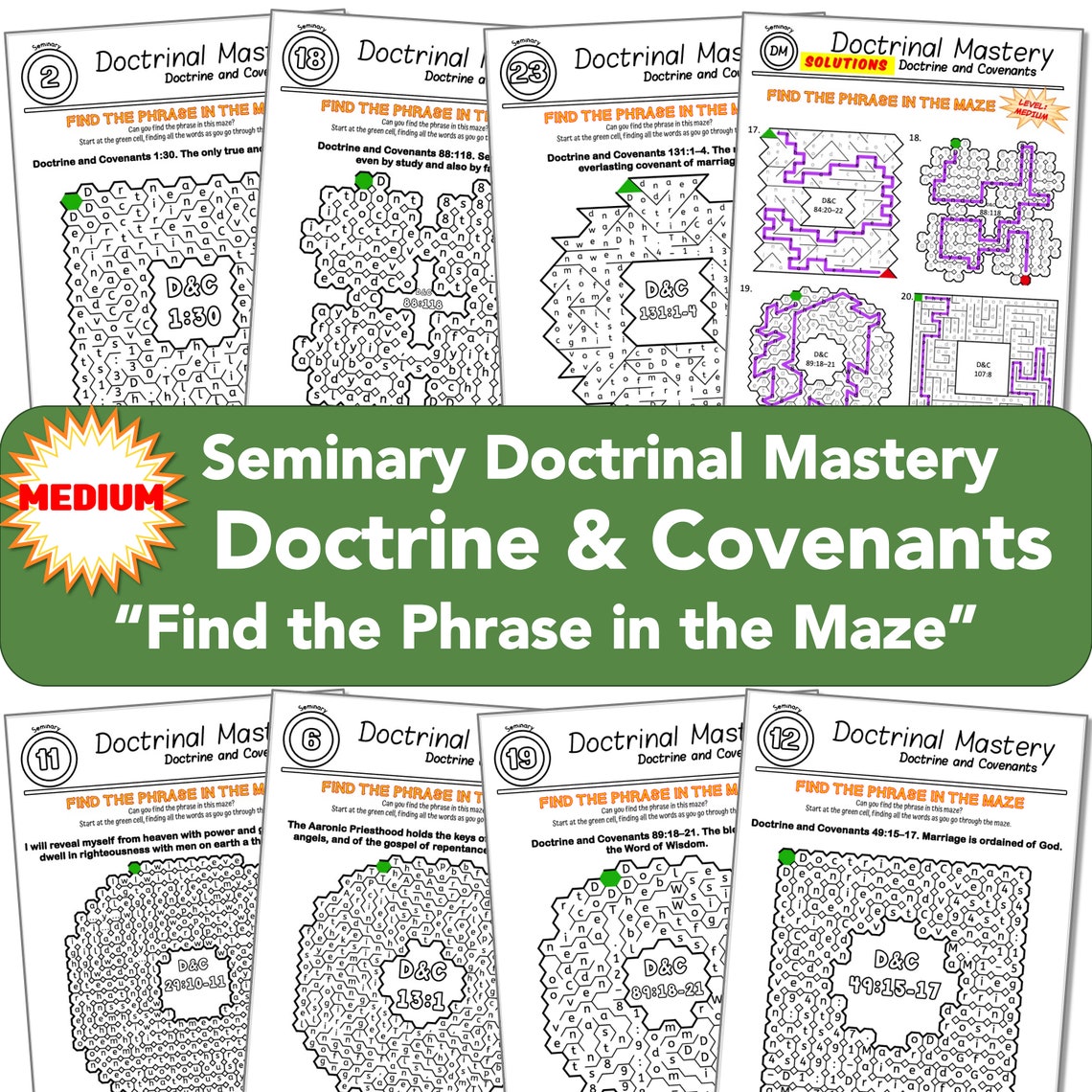 LDS D&C MEDIUM Mazes, Doctrine and Covenants Doctrinal Mastery, Full ...