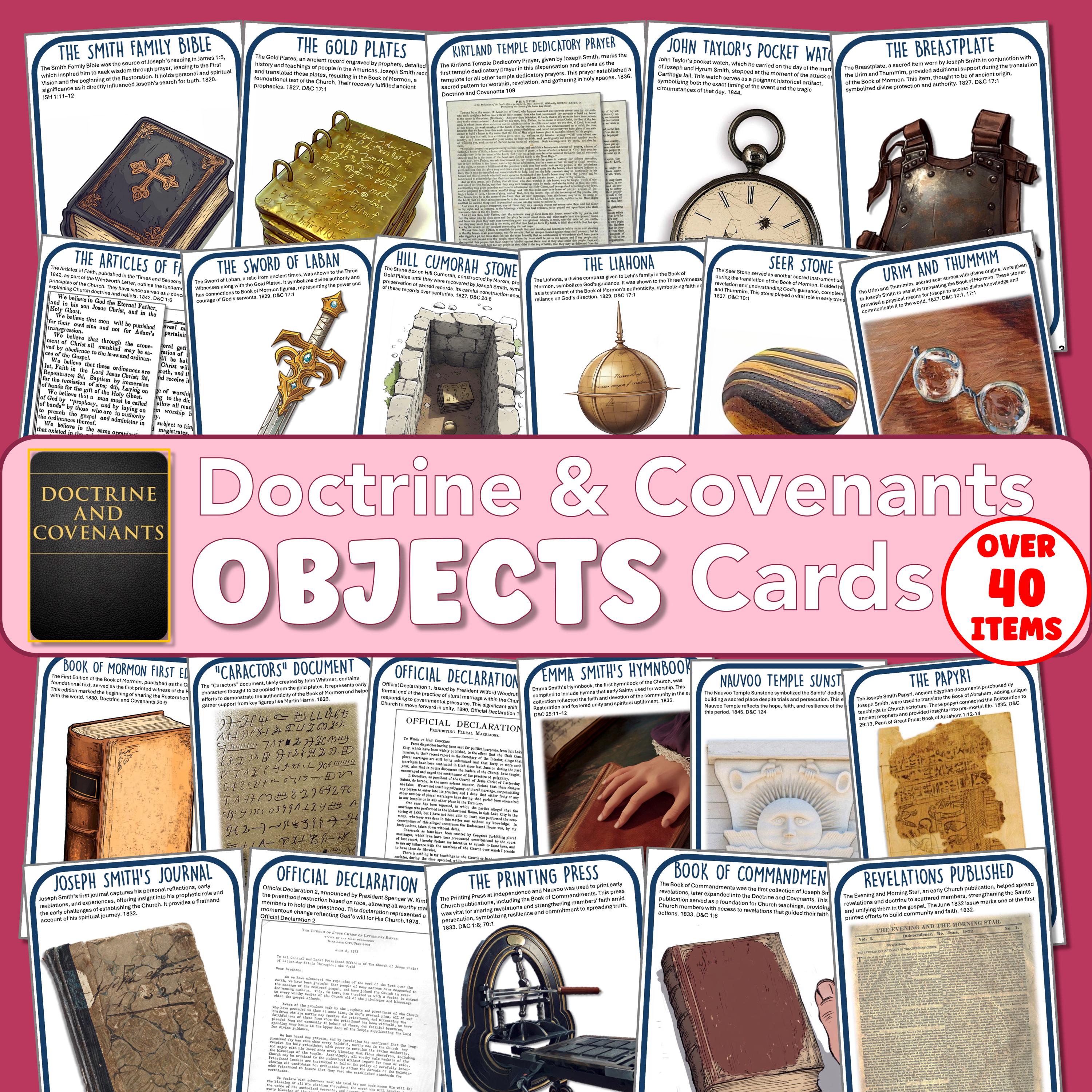 LDS D&C Objects Cards, 3 Sizes, Digital Download, Printable, Primary Days, YM/YW, Seminary ...