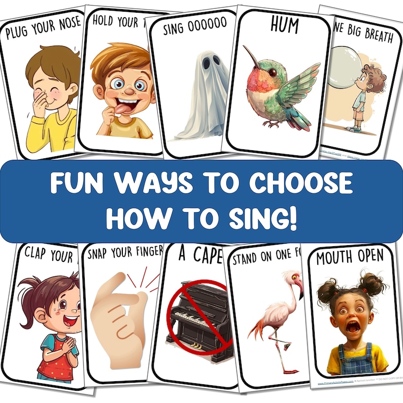LDS Fun "ways to Sing" Primary Singing Time 2 Cards per Page, Printable ...
