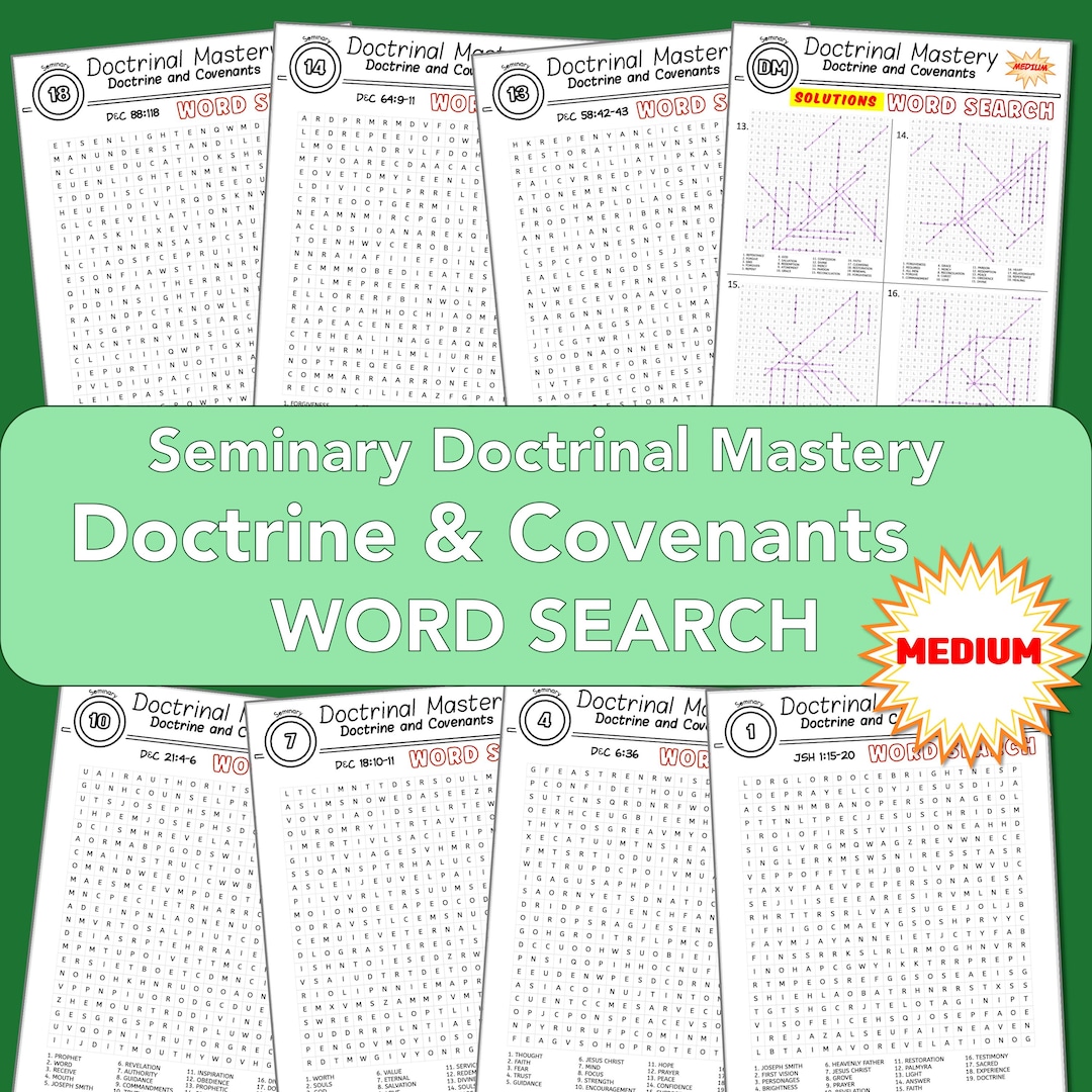 24 Medium WORD SEARCH, D&C Doctrine and Covenants Doctrinal Mastery ...