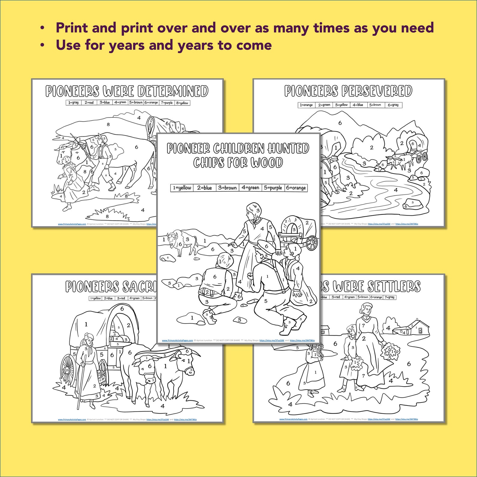 LDS Pioneer Color by Number Coloring Pages, mormon Pioneers, Full-page ...