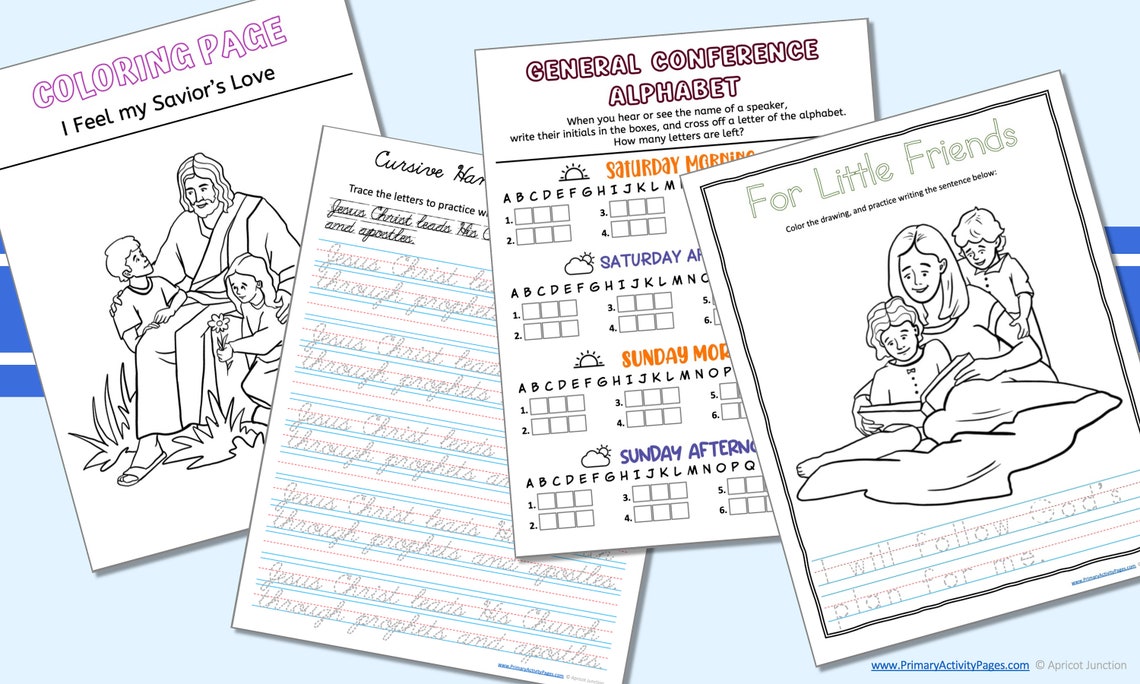 ACTIVITY PACKET General Conference April 2024 Full-sized 15 Pages ...