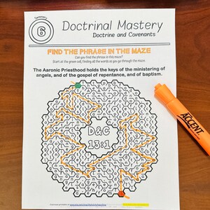 LDS D&C MEDIUM Mazes, Doctrine and Covenants Doctrinal Mastery, Full ...