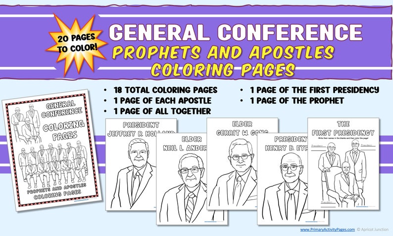 COLORING PAGES General Conference LDS Prophets Apostles Color Pages ...
