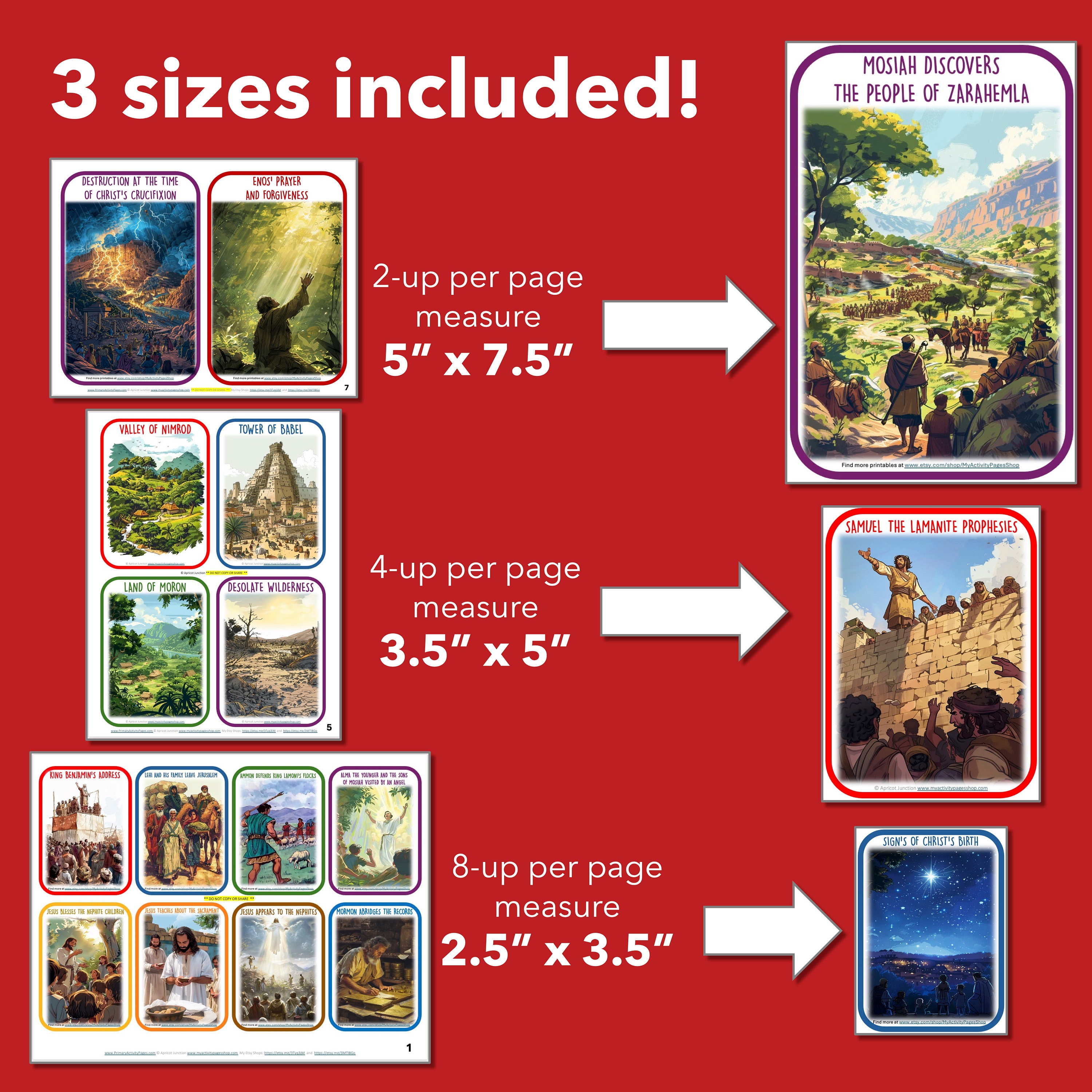 LDS Book of Mormon Events Cards, 3 Sizes, Digital Download, Printable ...