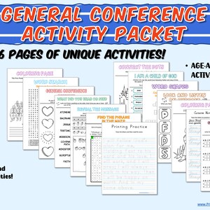 ACTIVITY PACKET General Conference April 2024 Full-sized 15 Pages ...